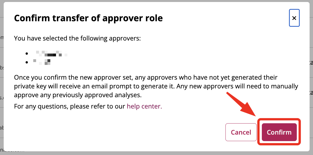 How to transfer the approver role